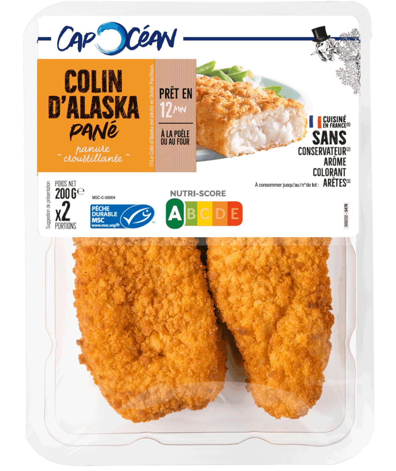 Fish Burger Pané Colin d’Alaska MSC* 200g Cap Océan - Cap Océan