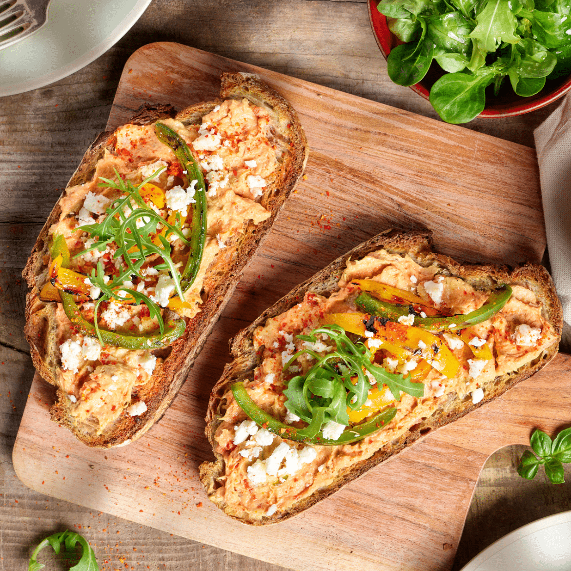 Recette tartine basque tartinable Thon MSC Chèvre Poivrons & Paprika