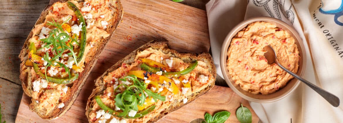 Recette tartine basque tartinable Thon MSC Chèvre Poivrons & Paprika